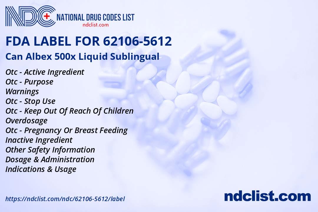 FDA Label for Can Albex 500x Liquid Sublingual - Indications, Usage ...