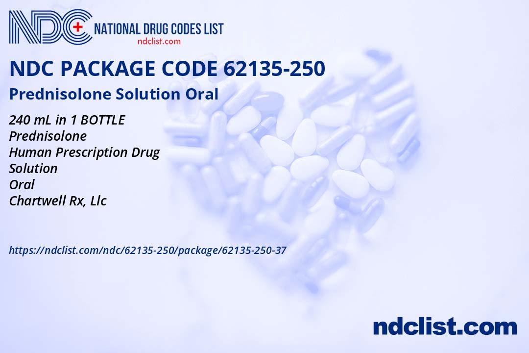 Prednisolone Solution NDC Package 62135-250-37