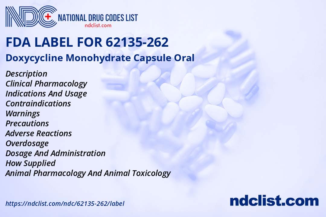FDA Label for Doxycycline Monohydrate Capsule Oral - Indications, Usage ...