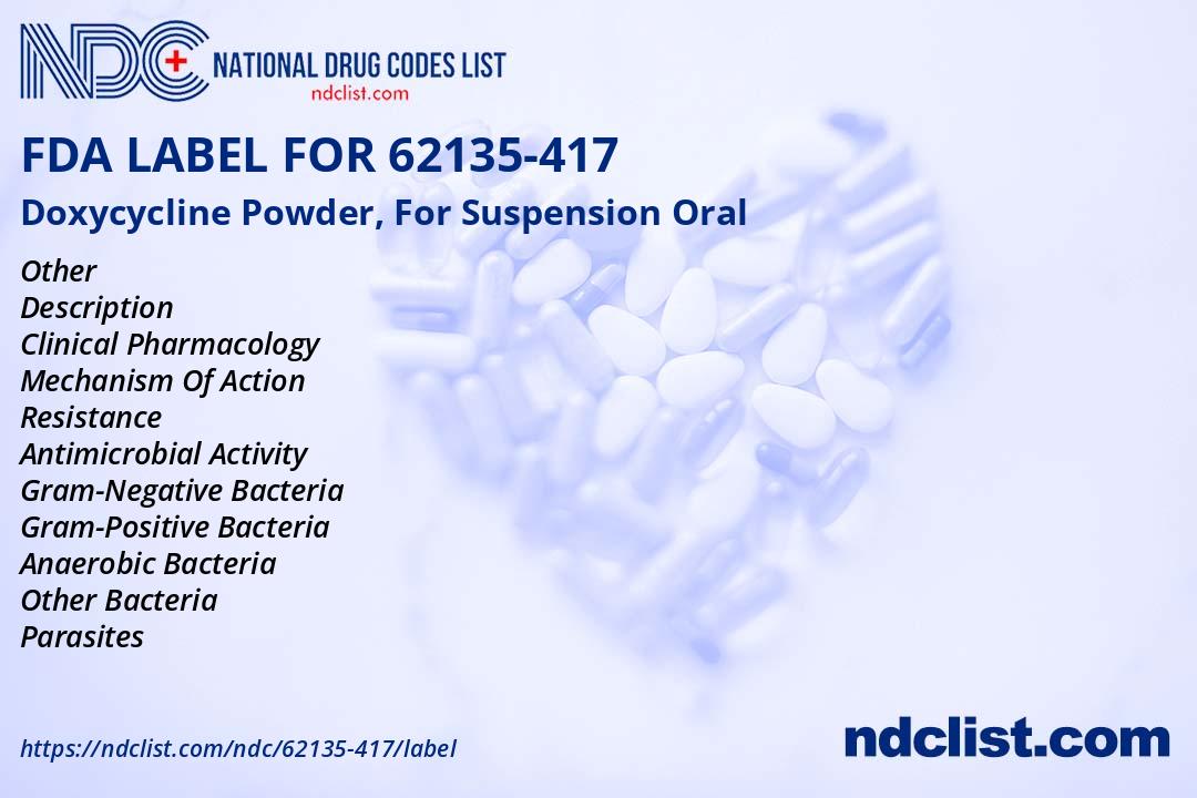 Doxycycline Powder, For Suspension FDA Label - NDC 62135-417