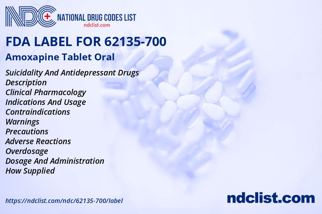 FDA Label for Amoxapine Tablet Oral - Indications, Usage & Precautions