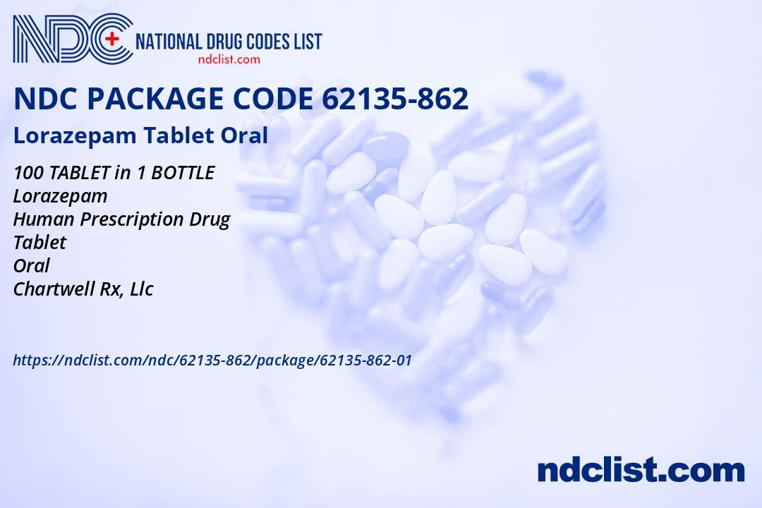 Lorazepam Tablet NDC Package 62135-862-01