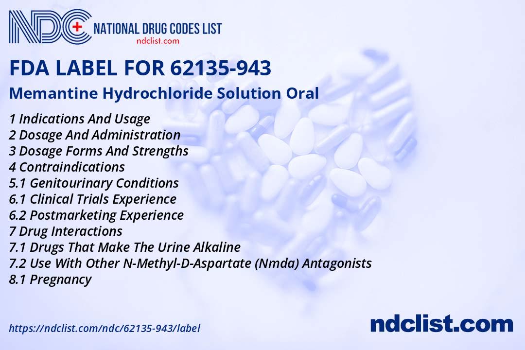 FDA Label for Memantine Hydrochloride Solution Oral - Indications ...