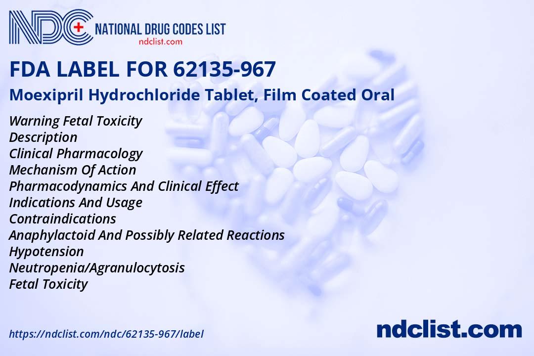 FDA Label for Moexipril Hydrochloride Tablet, Film Coated Oral ...