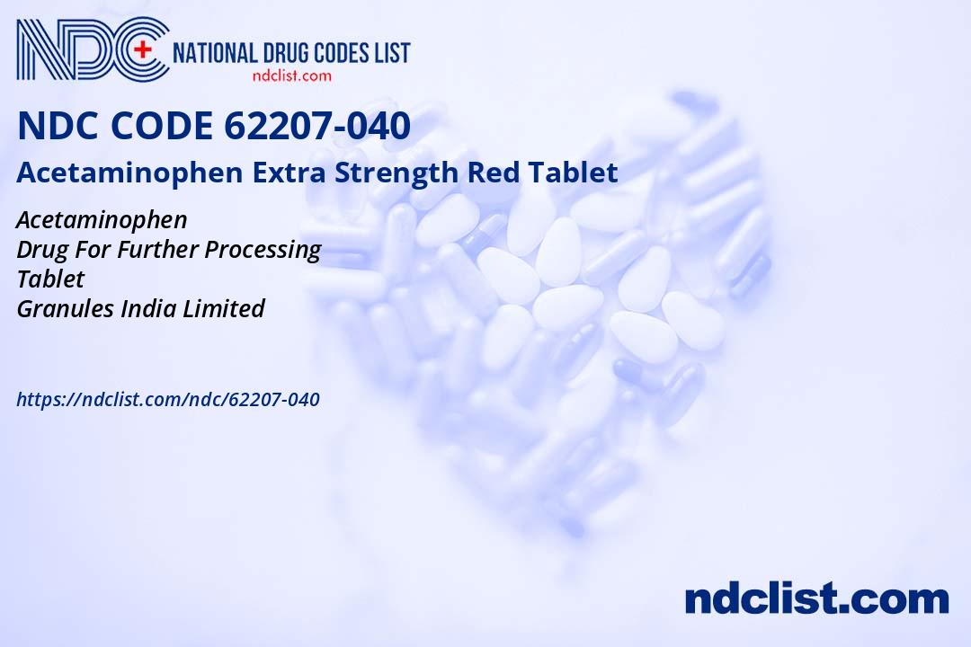 Acetaminophen Extra Strength Red Tablet- NDC62207-040