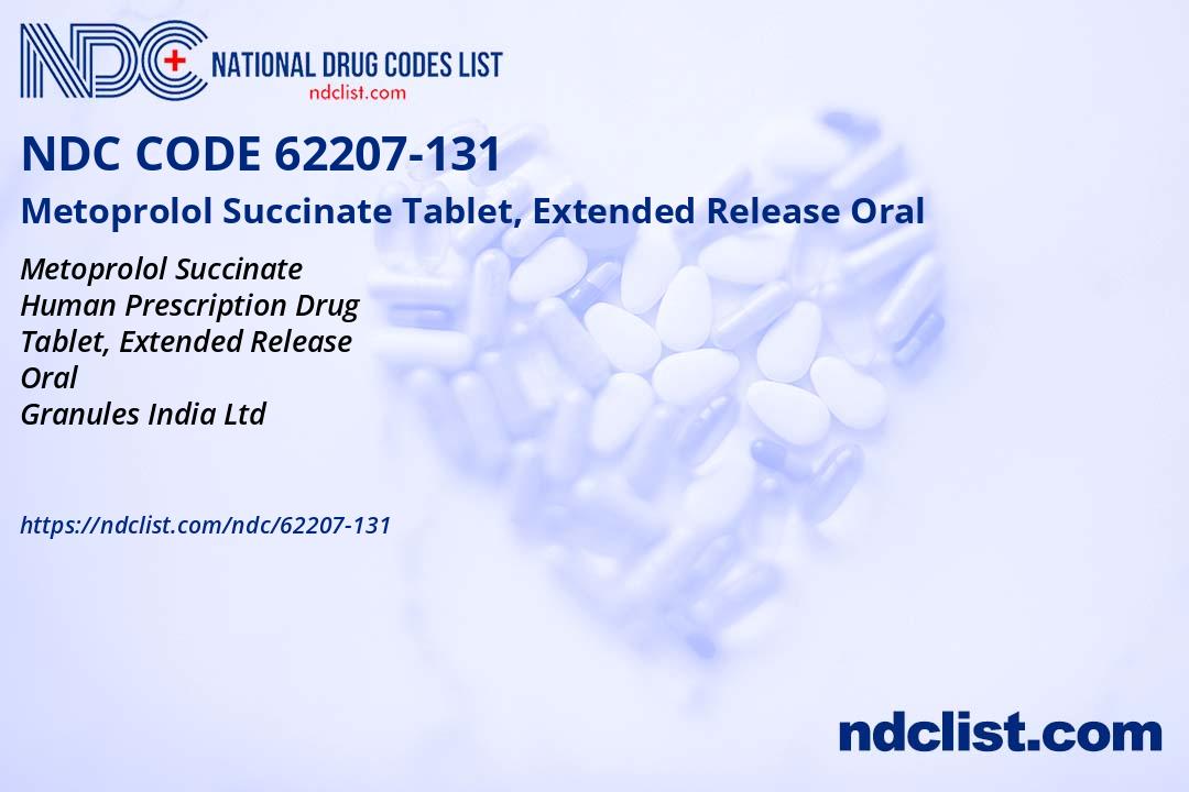 Metoprolol Succinate Tablet, Extended Release- NDC62207-131