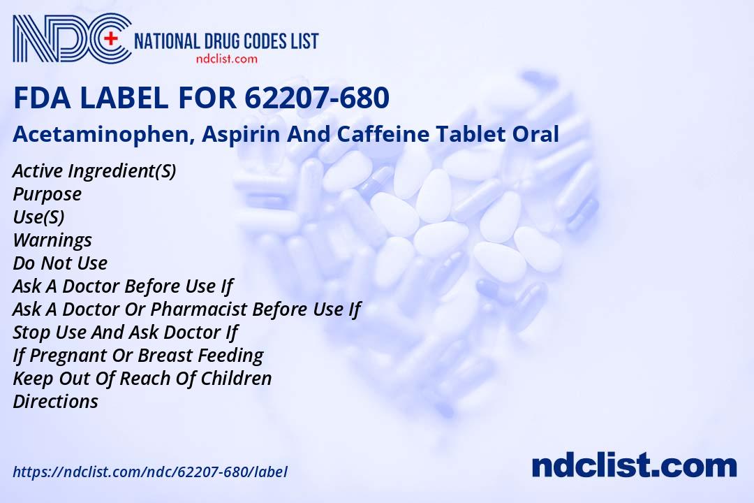 FDA Label for Acetaminophen, Aspirin And Caffeine Tablet Oral ...