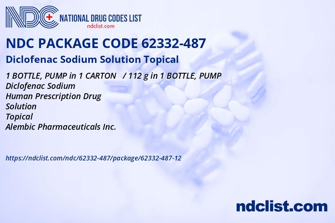 NDC Package 62332-487-12 Diclofenac Sodium Solution Topical