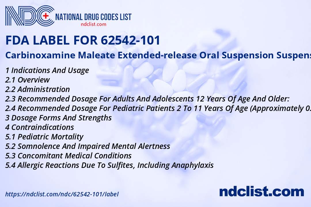 FDA Label for Carbinoxamine Maleate Extended-release Oral Suspension Suspension, Extended ...