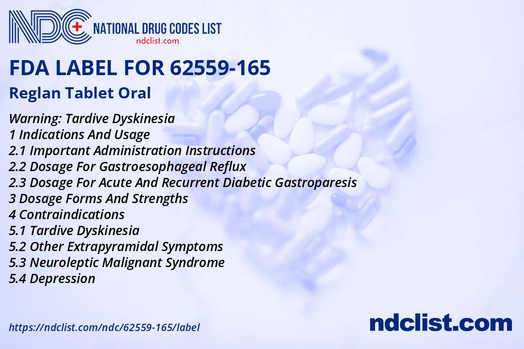 FDA Label for Reglan Tablet Oral - Indications, Usage & Precautions