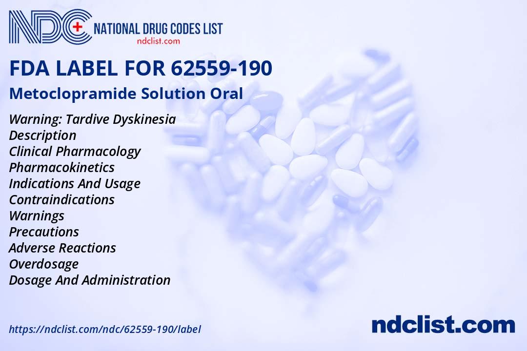 FDA Label for Metoclopramide Solution Oral - Indications, Usage ...
