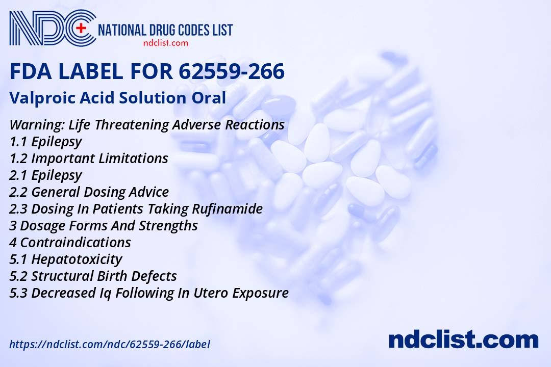 FDA Label for Valproic Acid Solution Oral - Indications, Usage ...