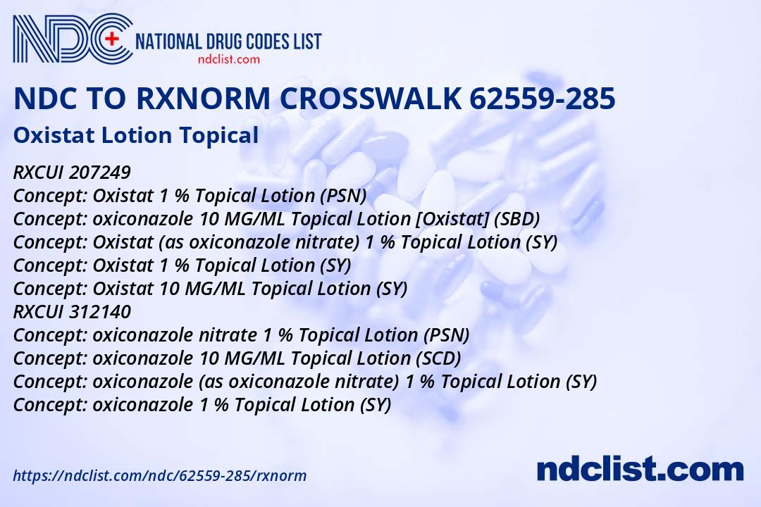 Oxistat Lotion- RxNorm Crosswalk NDC62559-285