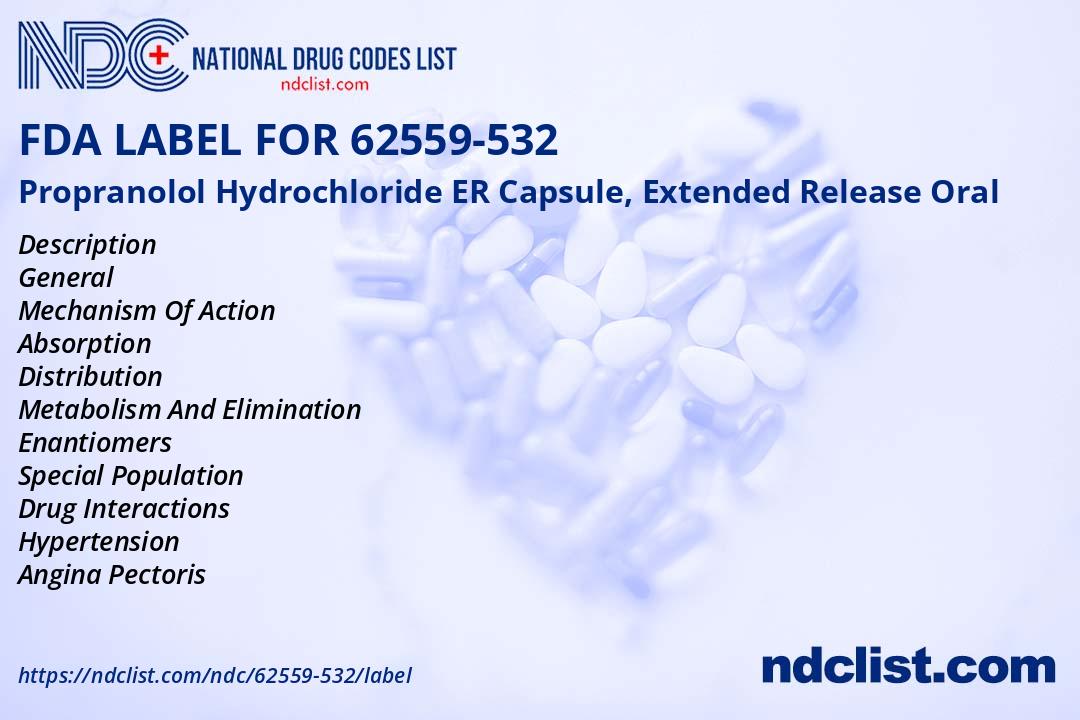 FDA Label for Propranolol Hydrochloride ER Capsule, Extended Release ...