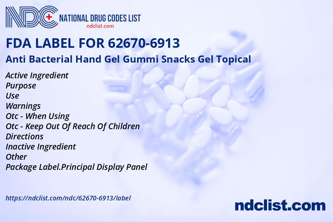 Anti Bacterial Hand Gel- FDA Label NDC62670-6913
