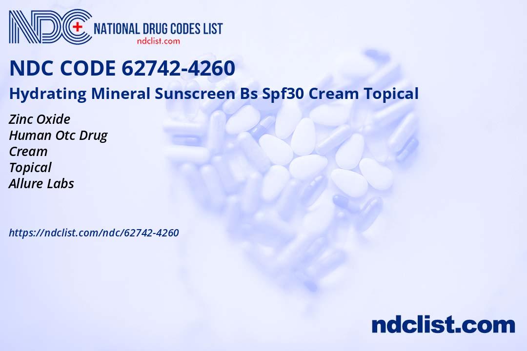 Hydrating Mineral Sunscreen Bs Spf30 Cream- NDC62742-4260