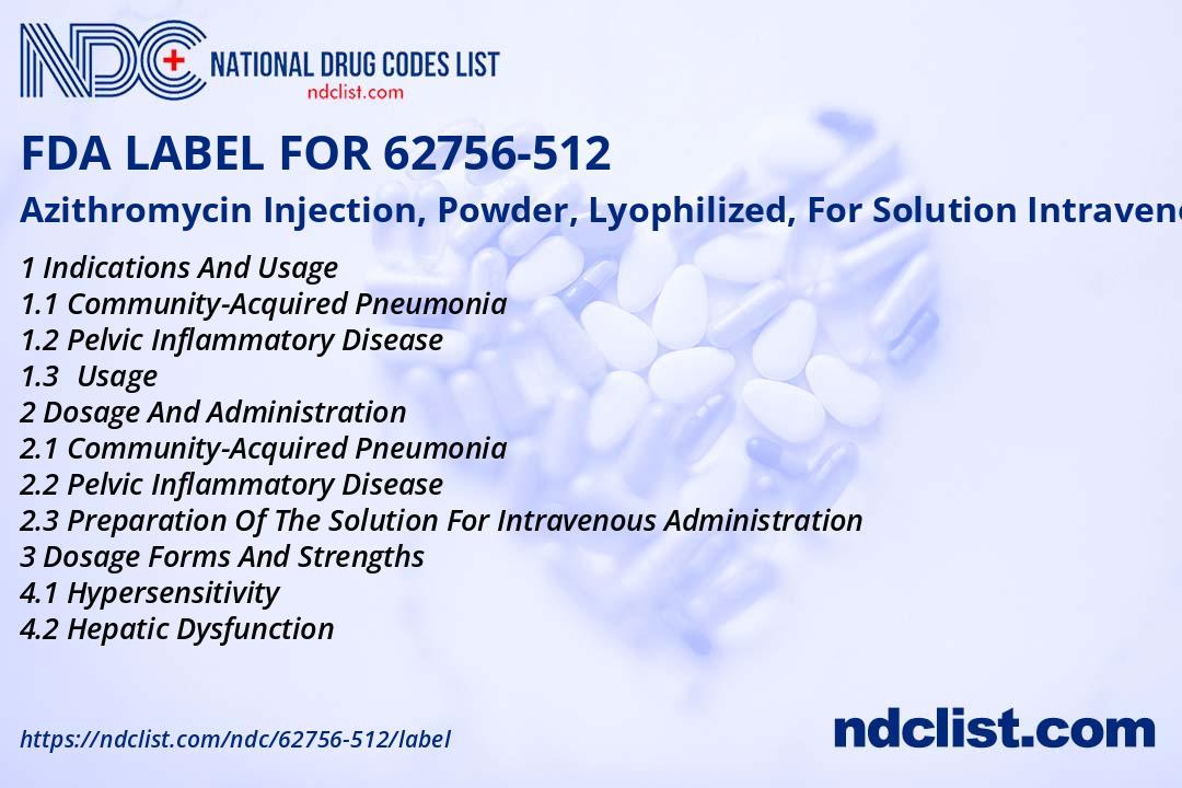 FDA Label for Azithromycin Injection, Powder, Lyophilized, For Solution ...