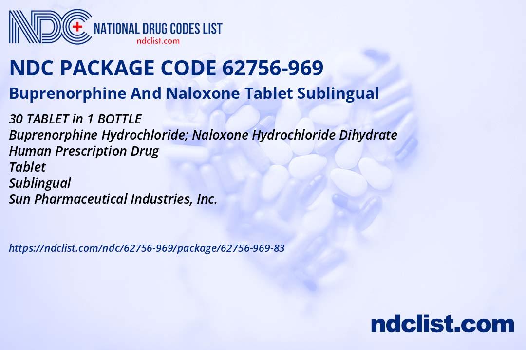 Buprenorphine And Naloxone Tablet NDC Package 62756-969-83