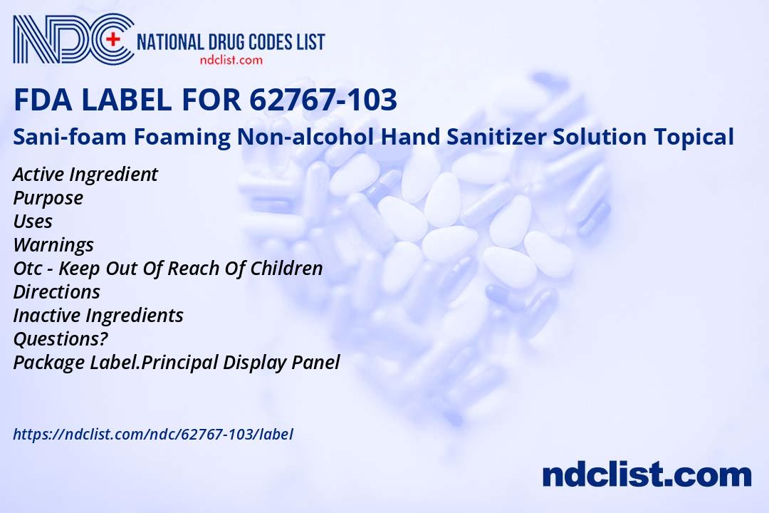 FDA Label for Sani-foam Foaming Non-alcohol Hand Sanitizer Solution ...