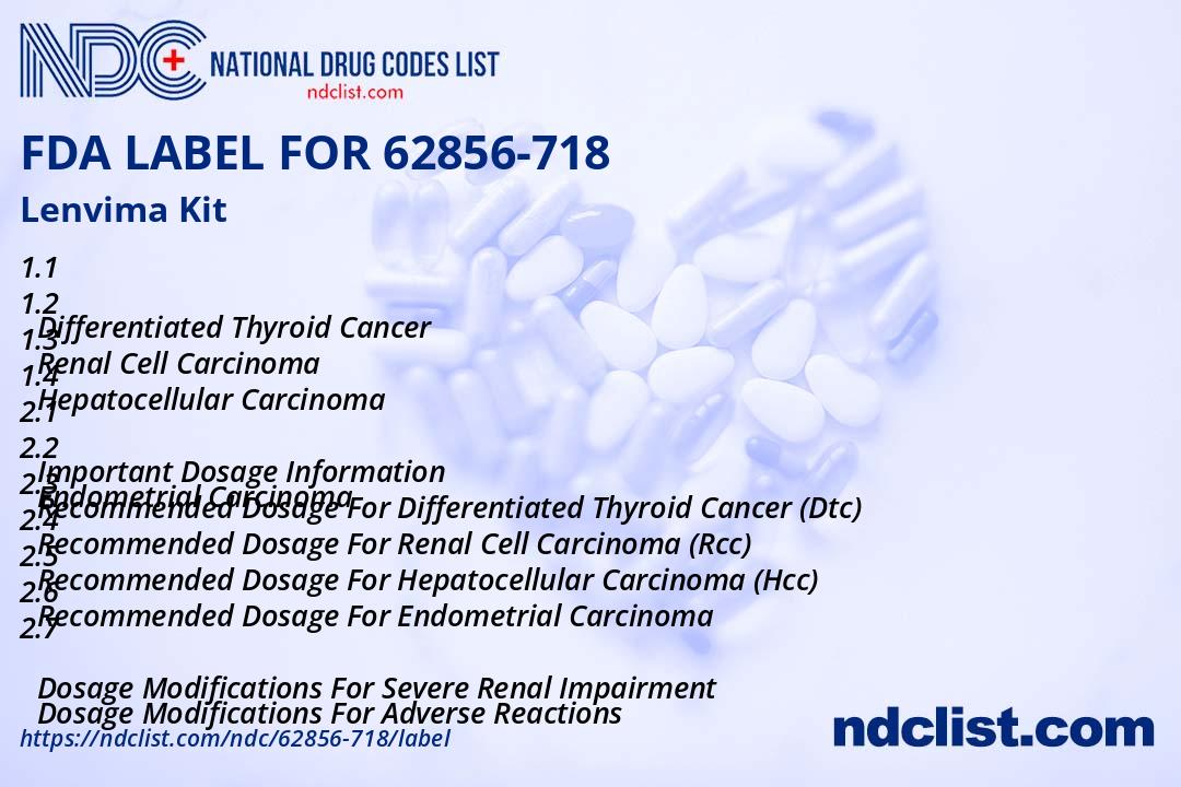 FDA Label for Lenvima Kit - Indications, Usage & Precautions