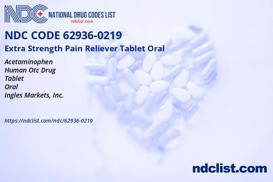 NDC Crossover 62936-0219 Extra Strength Pain Reliever Tablet Oral ...