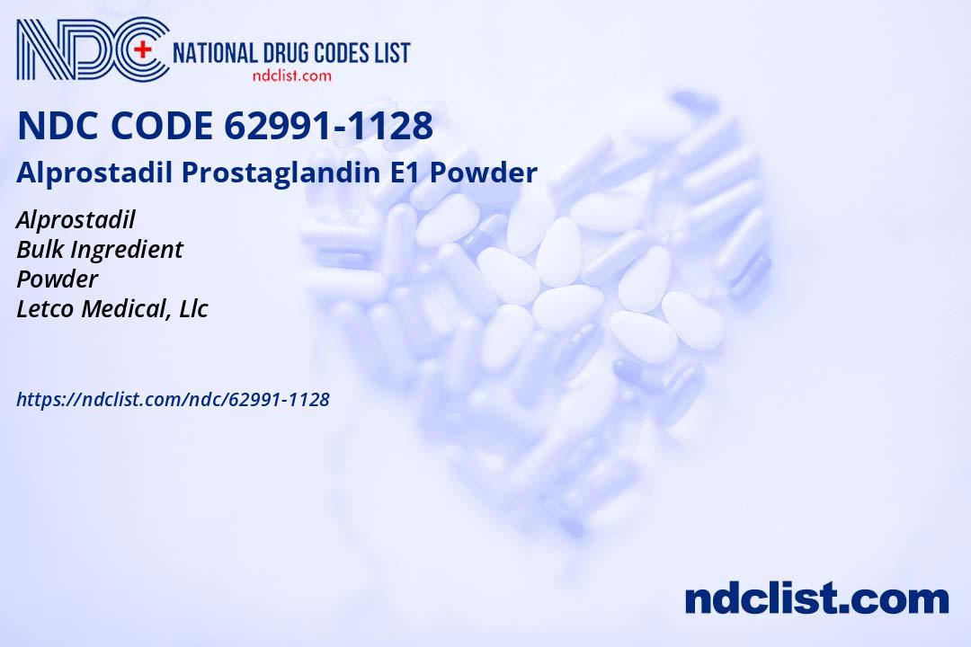 NDC 62991-1128 Alprostadil Prostaglandin E1 Powder