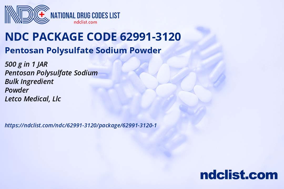NDC Package 62991-3120-1 Pentosan Polysulfate Sodium Powder
