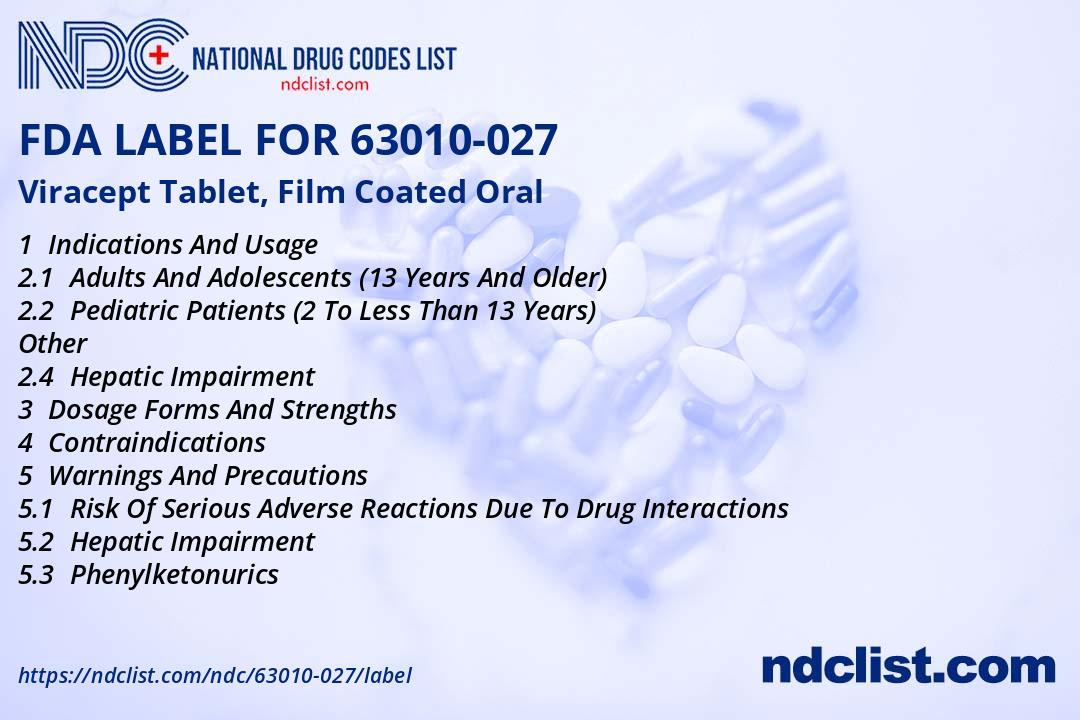 FDA Label for Viracept Tablet, Film Coated Oral - Indications, Usage ...