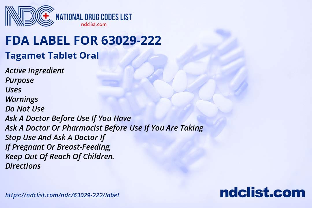Tagamet Tablet FDA Label - NDC 63029-222