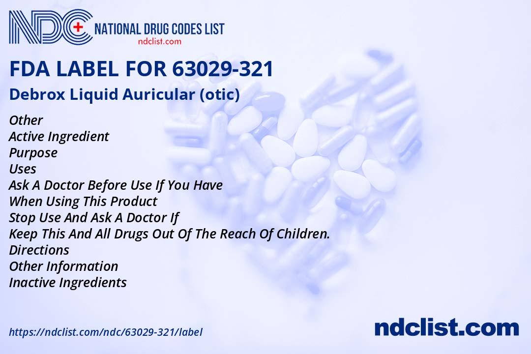 FDA Label for Debrox Liquid Auricular (otic) - Indications, Usage ...