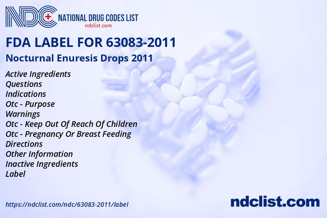 Nocturnal Enuresis Drops Liquid- FDA Label NDC63083-2011