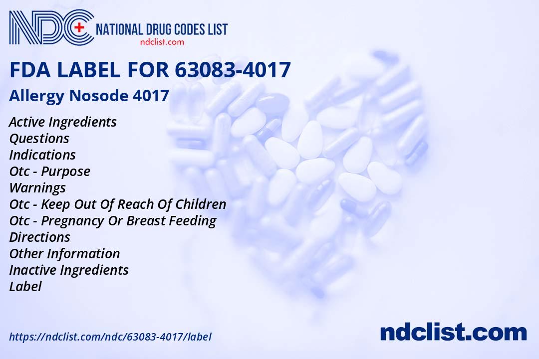Allergy Nosode Liquid FDA Label - NDC 63083-4017
