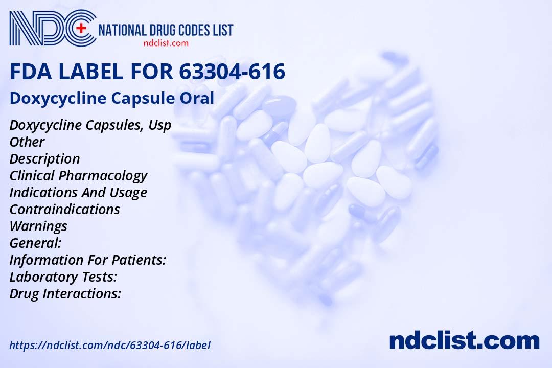 Doxycycline Capsule- FDA Label NDC63304-616