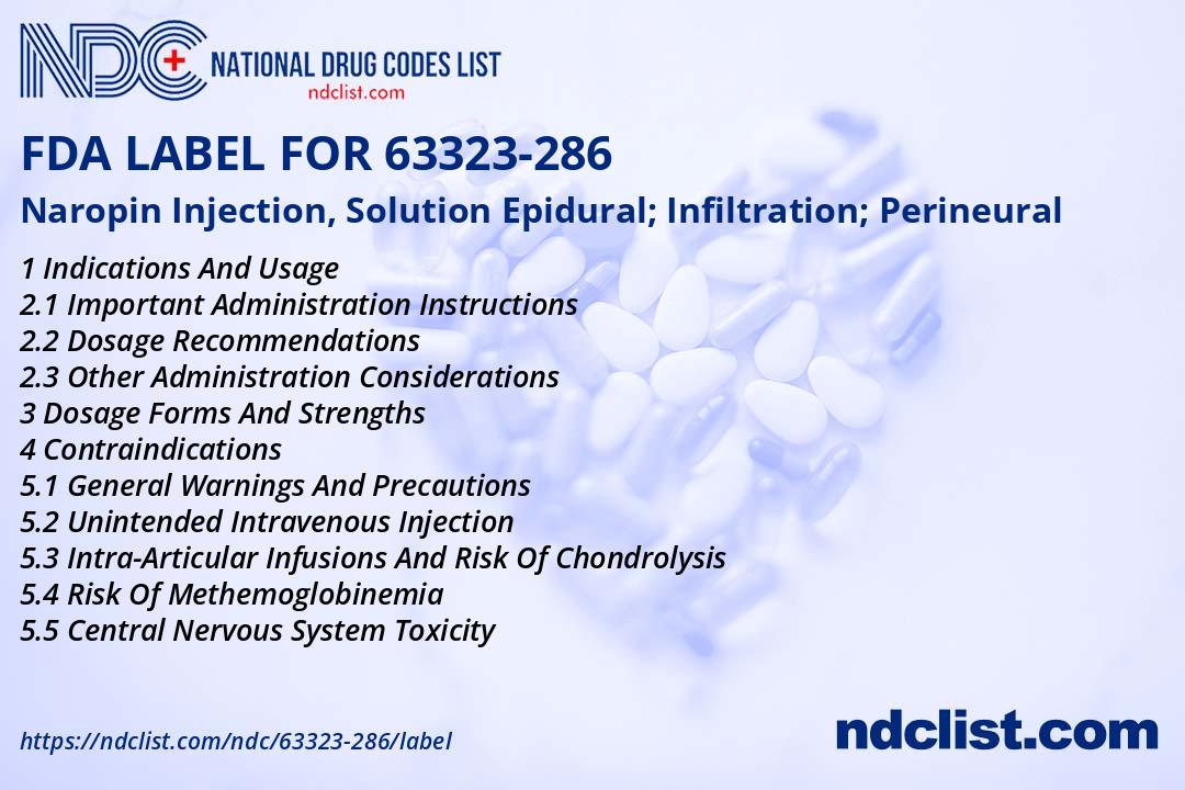 FDA Label for Naropin Injection, Solution Epidural; Infiltration ...