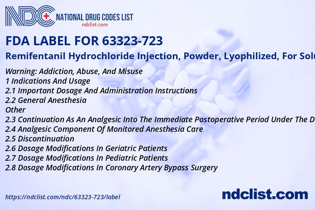 FDA Label for Remifentanil Hydrochloride Injection, Powder, Lyophilized ...