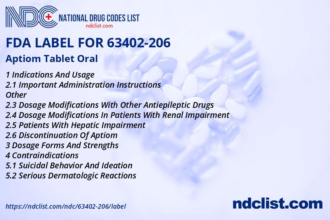 FDA Label for Aptiom Tablet Oral - Indications, Usage & Precautions
