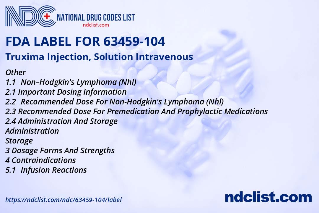 FDA Label for Truxima Injection, Solution Intravenous - Indications ...