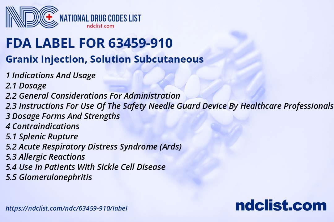 FDA Label for Granix Injection, Solution Subcutaneous - Indications ...