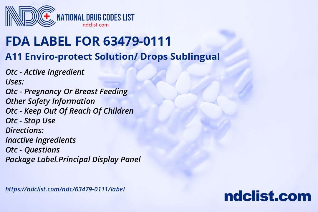 FDA Label for A11 Enviro-protect Solution/ Drops Sublingual ...