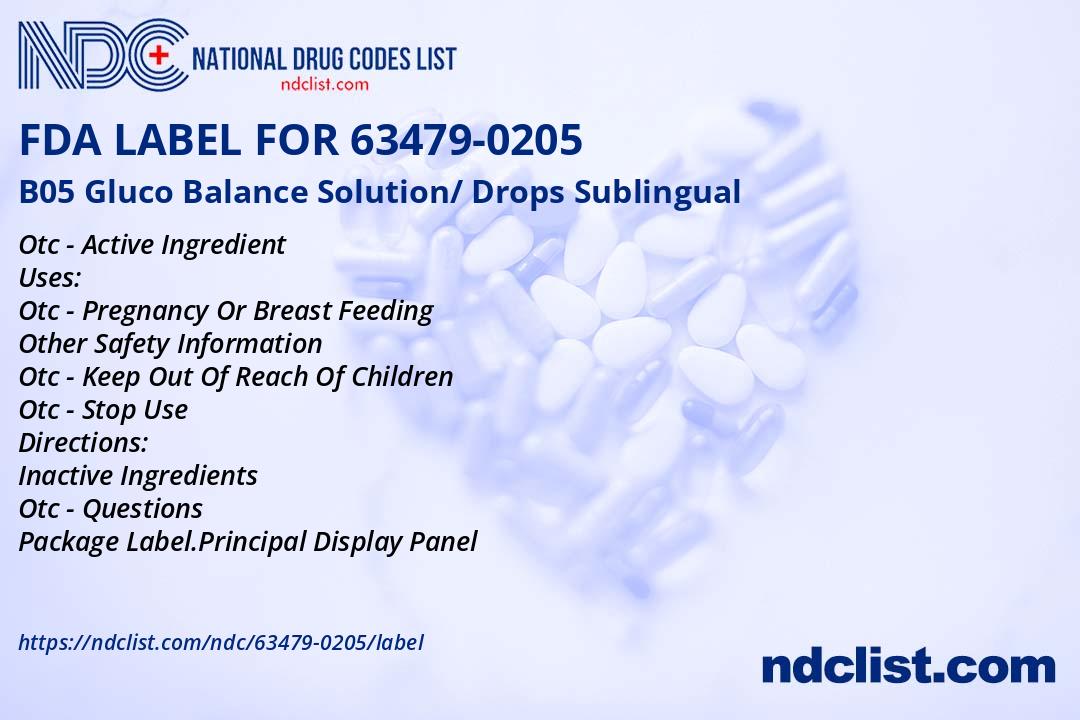 FDA Label for B05 Gluco Balance Solution/ Drops Sublingual ...