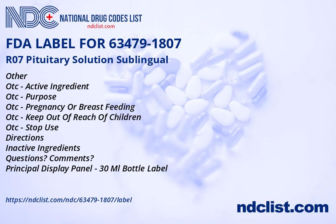 FDA Label for R07 Pituitary Solution Sublingual - Indications, Usage ...