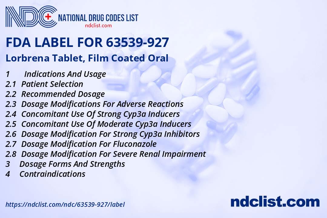 Lorbrena Tablet, Film Coated FDA Label - NDC 63539-927
