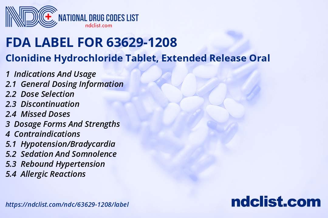 FDA Label for Clonidine Hydrochloride Tablet, Extended Release Oral ...