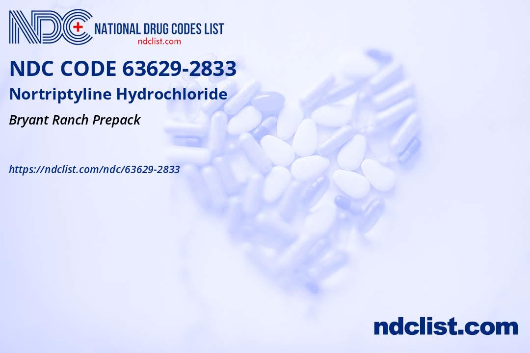 NDC 63629-2833 Nortriptyline Hydrochloride