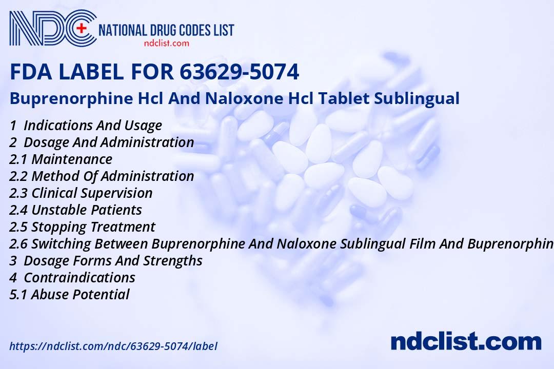 FDA Label for Buprenorphine Hcl And Naloxone Hcl Tablet Sublingual ...