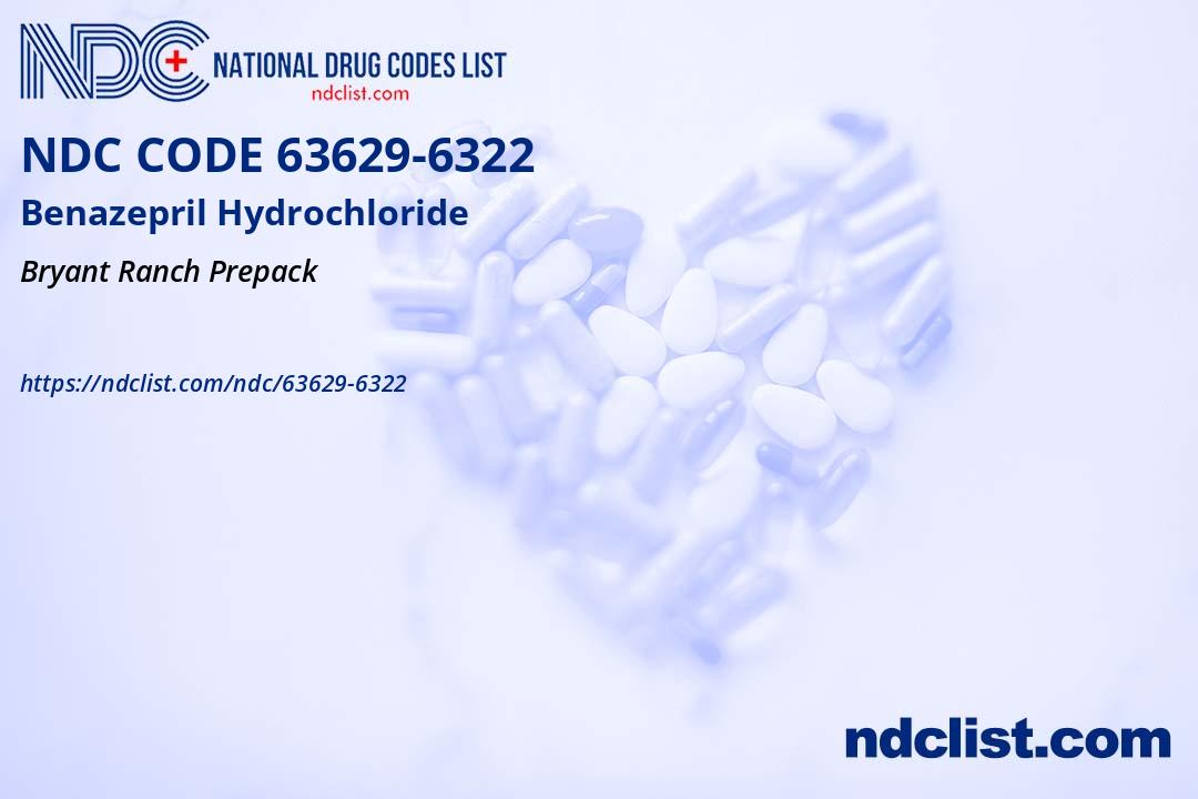 NDC 63629-6322 Benazepril Hydrochloride