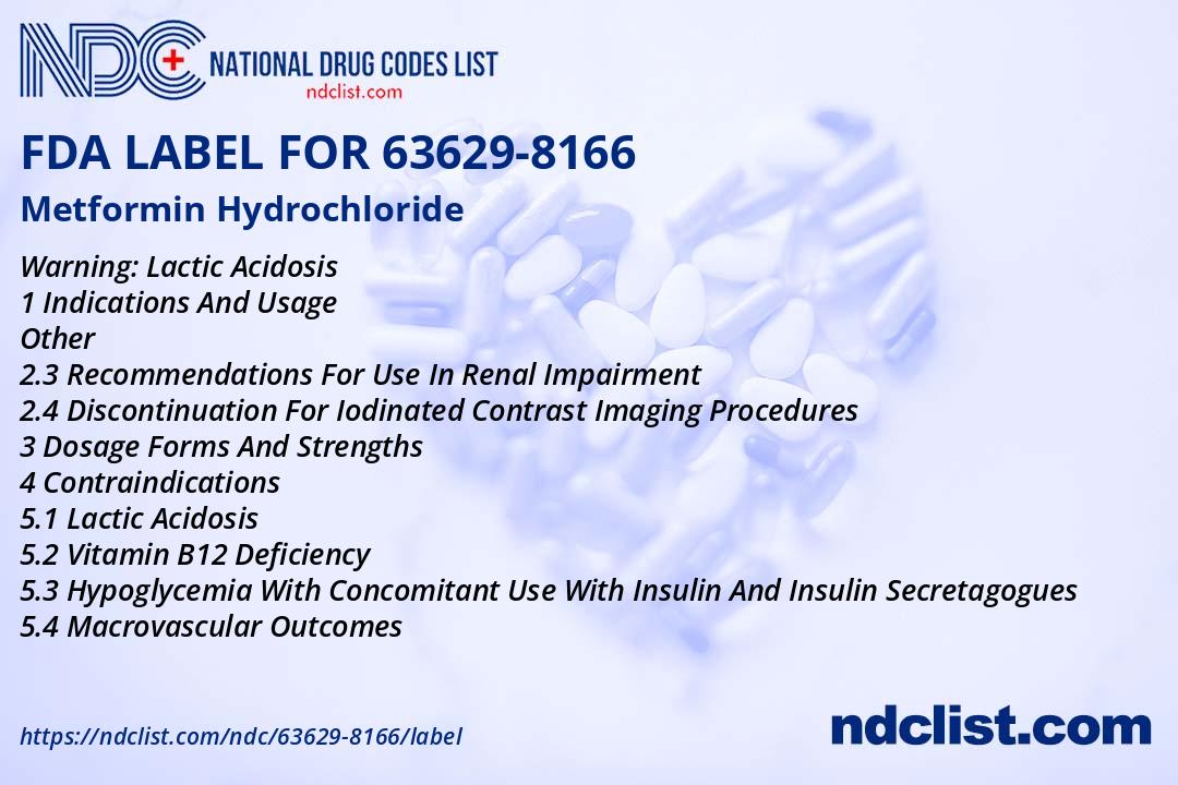 FDA Label for Metformin Hydrochloride - Indications, Usage & Precautions