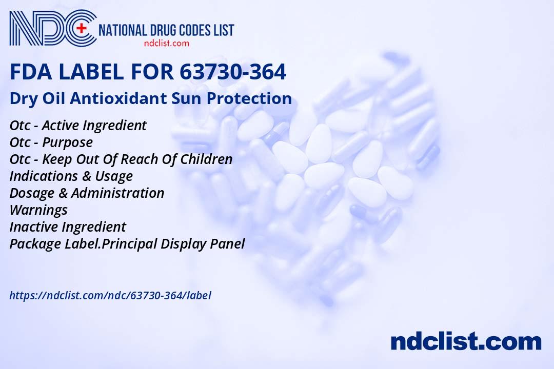 FDA Label for Dry Oil Antioxidant Sun Protection - Indications, Usage ...