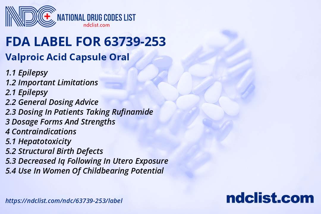 Valproic Acid FDA Label - NDC 63739-253