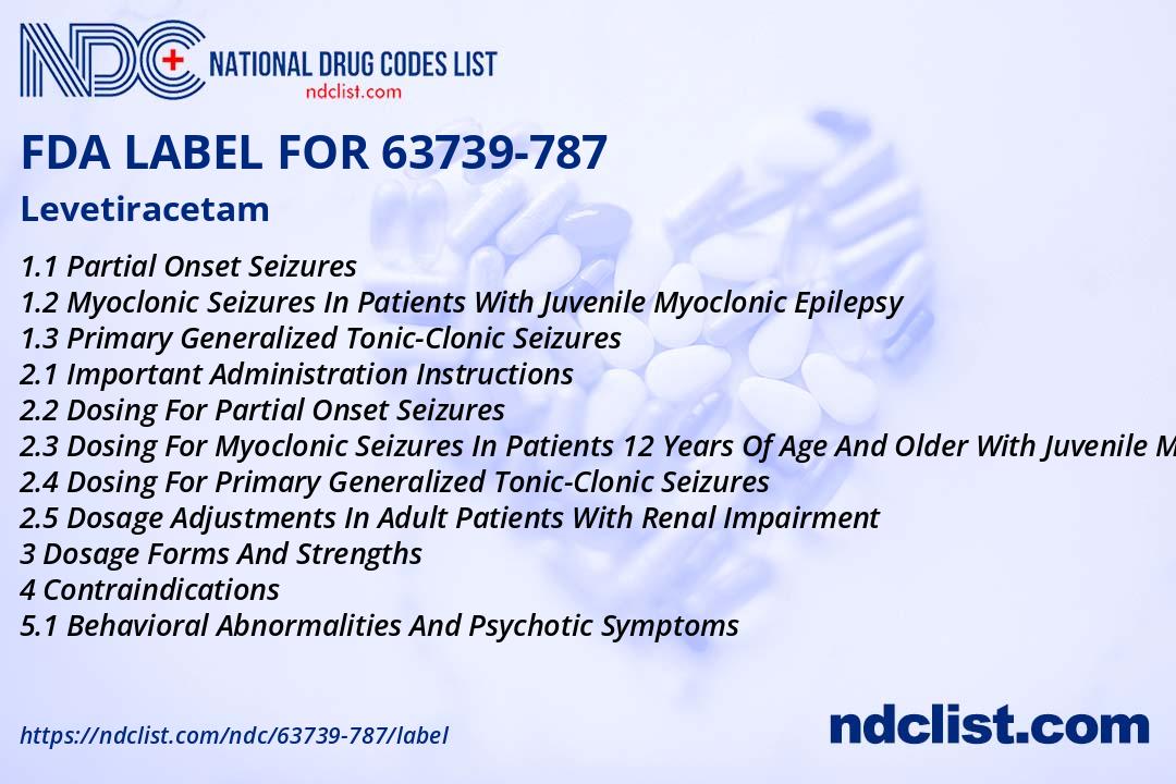 FDA Label for Levetiracetam - Indications, Usage & Precautions
